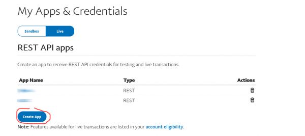 PayPal REST API - Zugangsdaten - WR-Medien